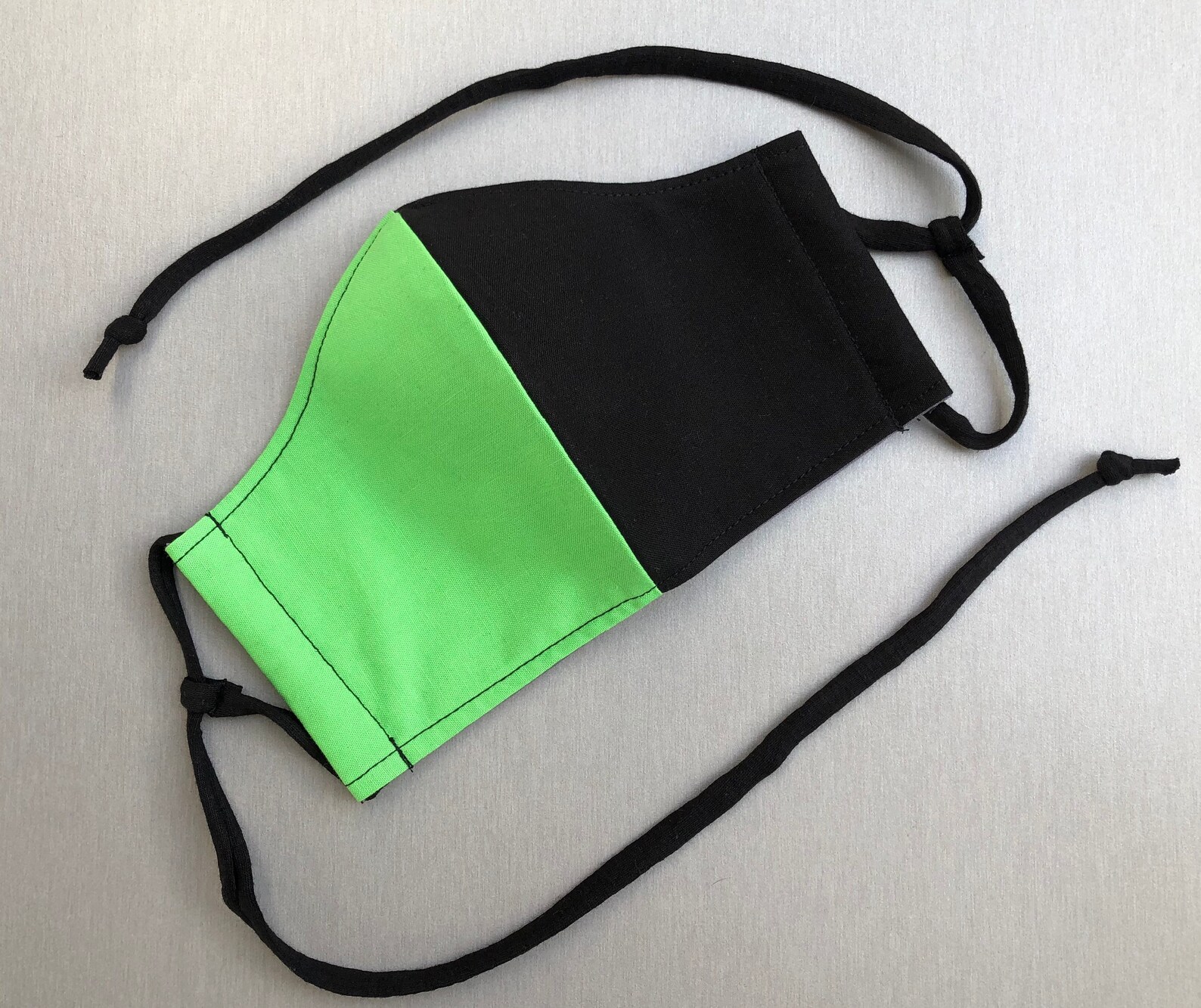 Neon Face Masks Two-tone Colorblock Pink Green Black. | Etsy