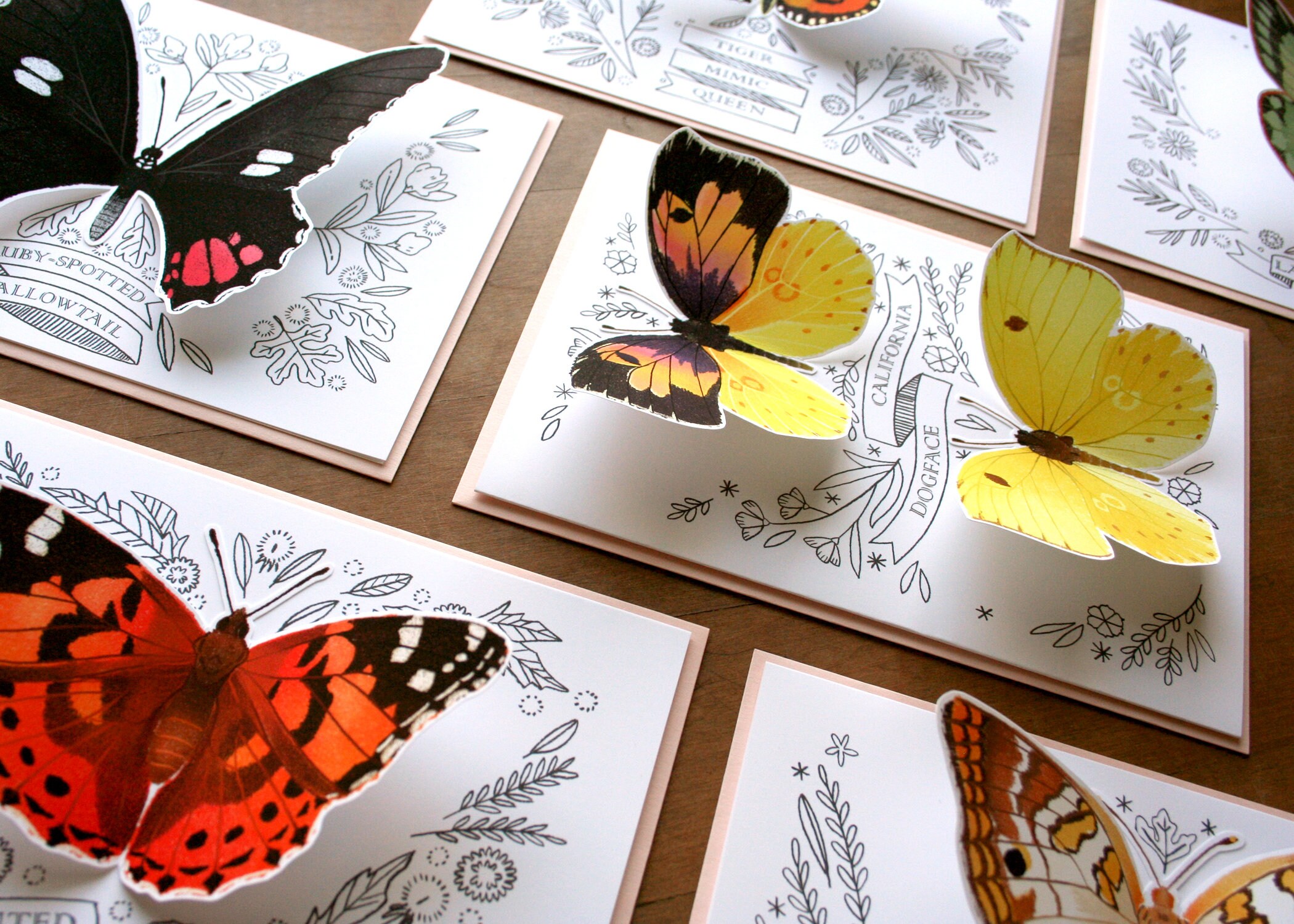 Set of Six Butterfly Cards Greeting Card Set 3D Blank - Etsy Italia