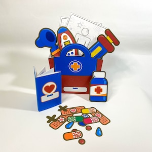 PRINTABLE Doctor Nurse Medical Bag | Hospital Toy Kit | Blue Red - Etsy