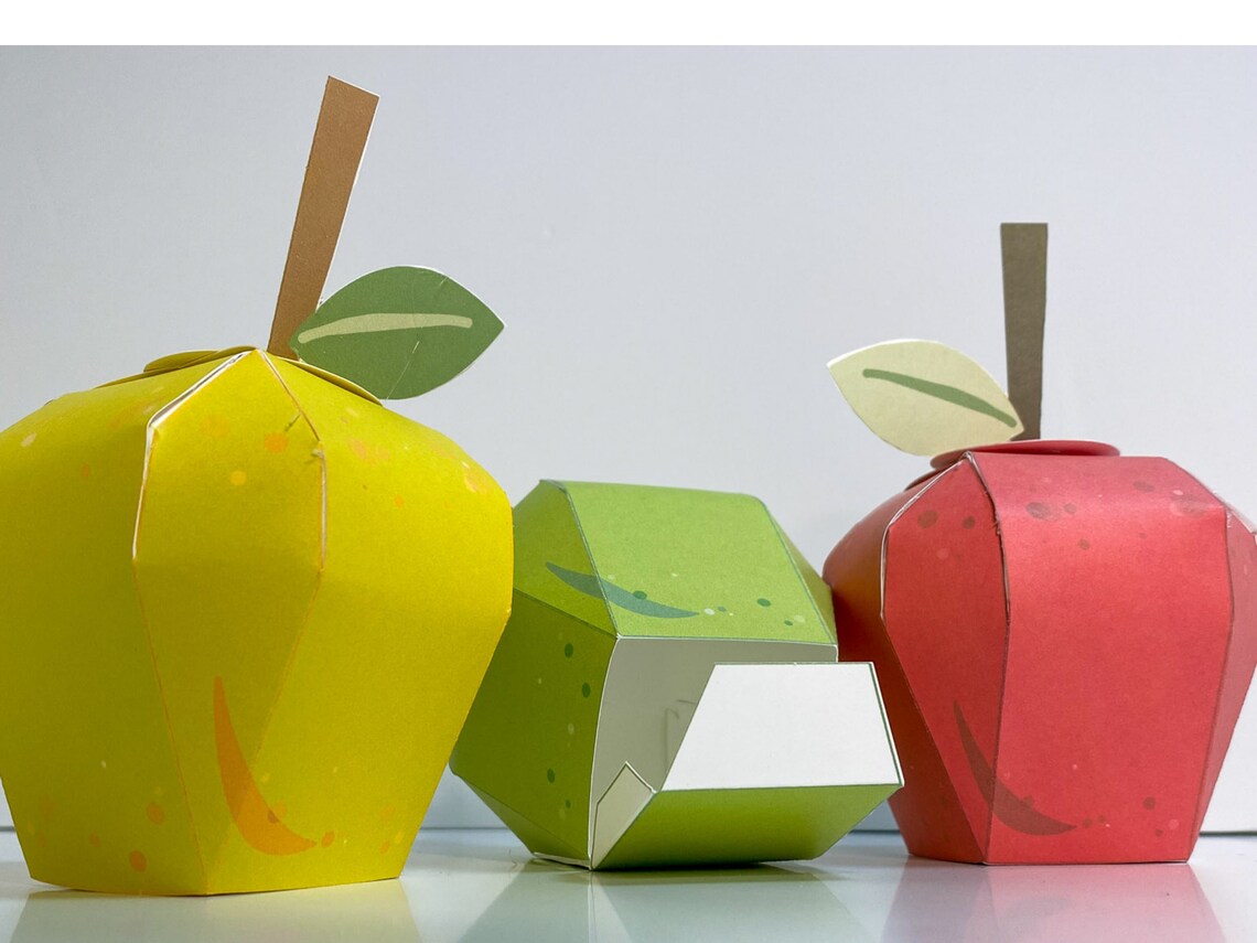 Printable Apple Gift Box Teachers Friends Birthday School Kids Party ...