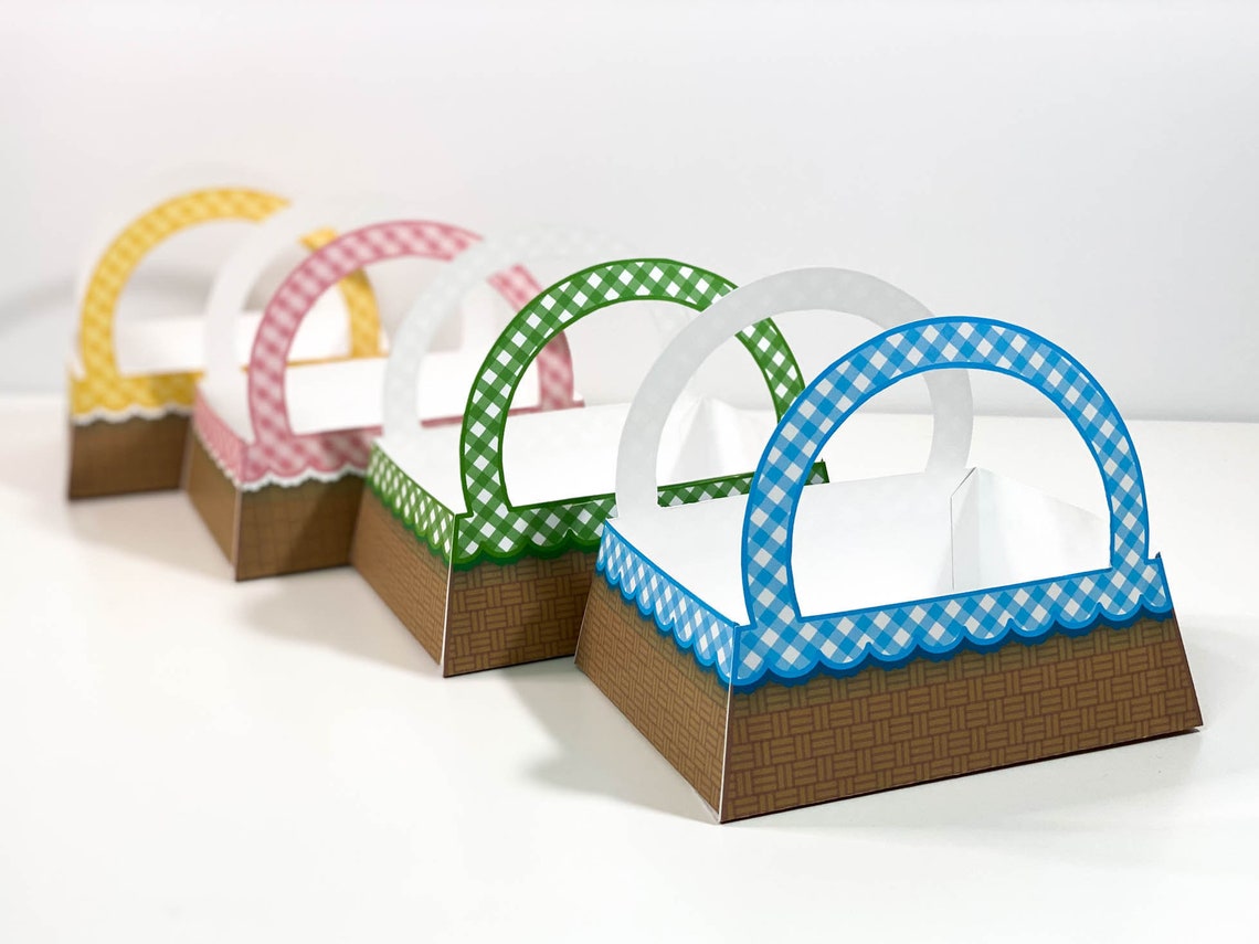 Printable Easter Favor Basket | Paper Craft Gift Box | Picnic - Etsy