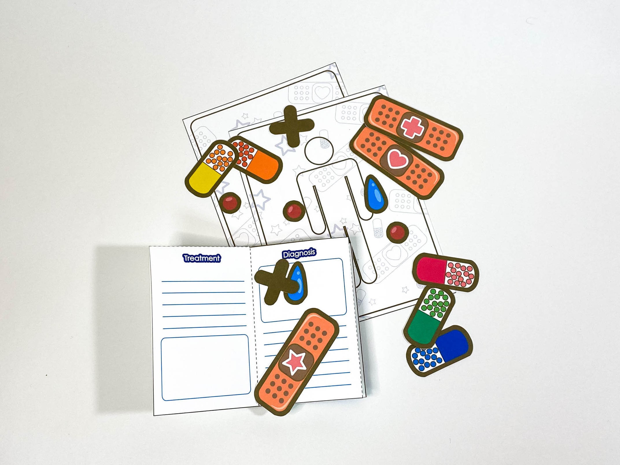 PRINTABLE Doctor Nurse Medical Bag | Hospital Toy Kit | Blue Red - Etsy