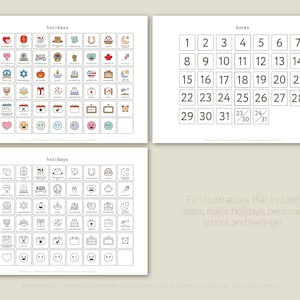 Kids Perpetual Calendar; Printable Learning Activity Homeschool ...