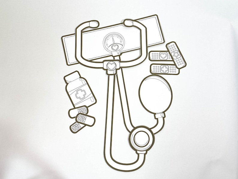 Nurse Doctor Medical Kit | Coloring Paper Craft | Printable Kids Toy ...
