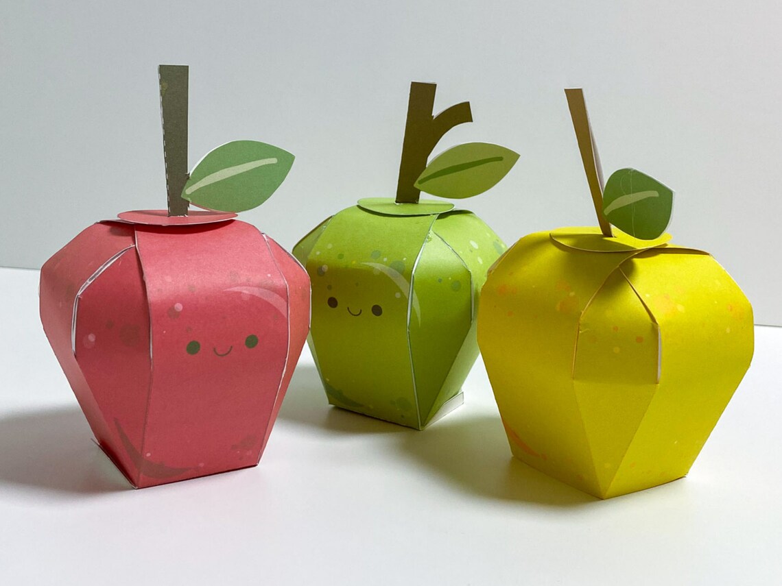 Printable Apple Gift Box Teachers Friends Birthday School Kids Party ...