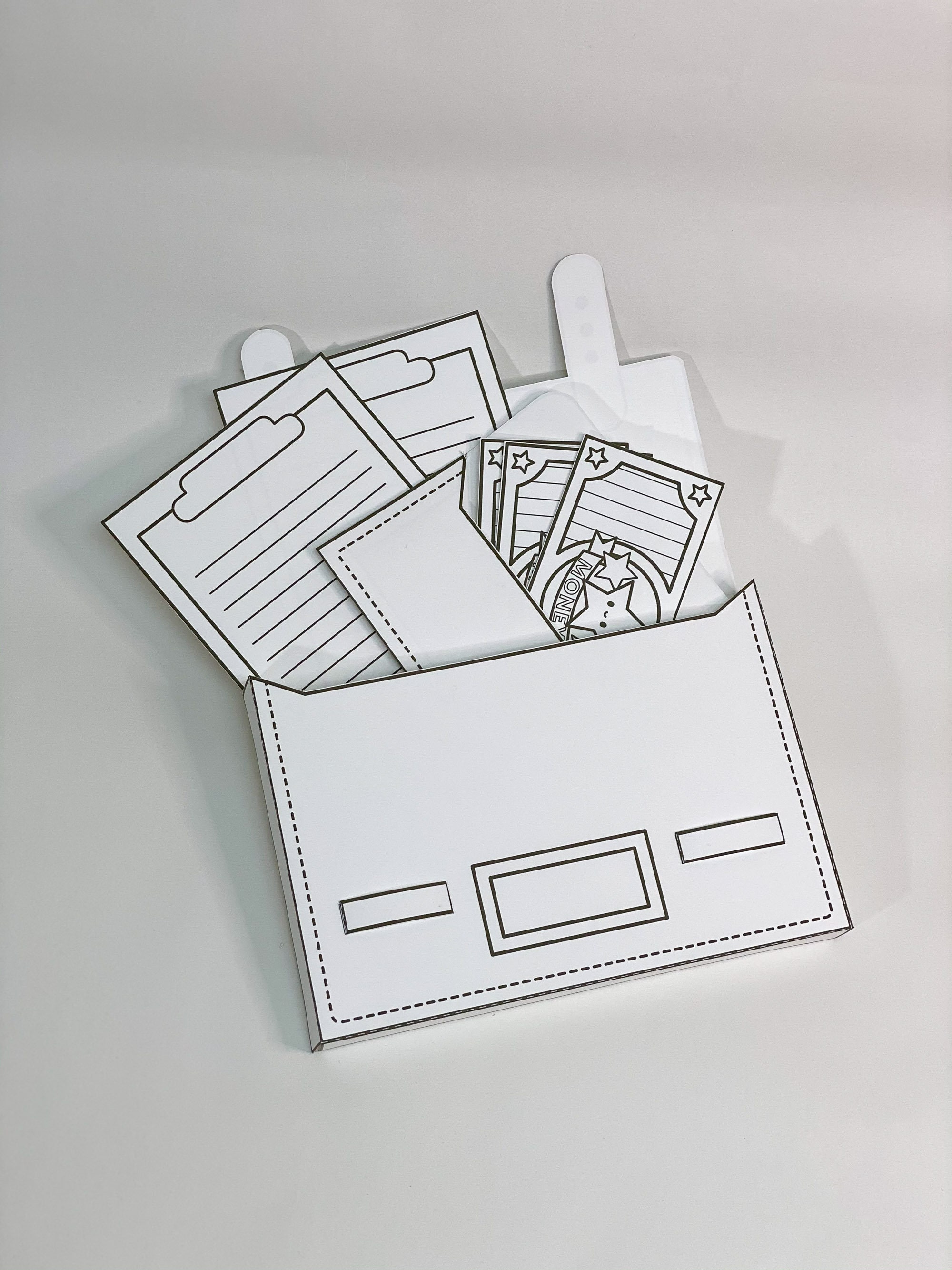 Color & Design Your Own Bag Kids Paper Craft Tote Messenger Briefcase ...