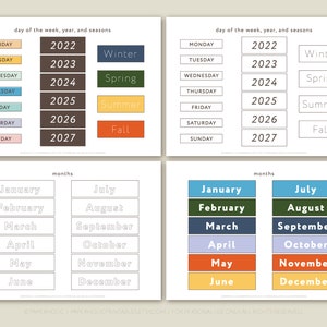 Kids Perpetual Calendar; Printable Learning Activity Homeschool ...