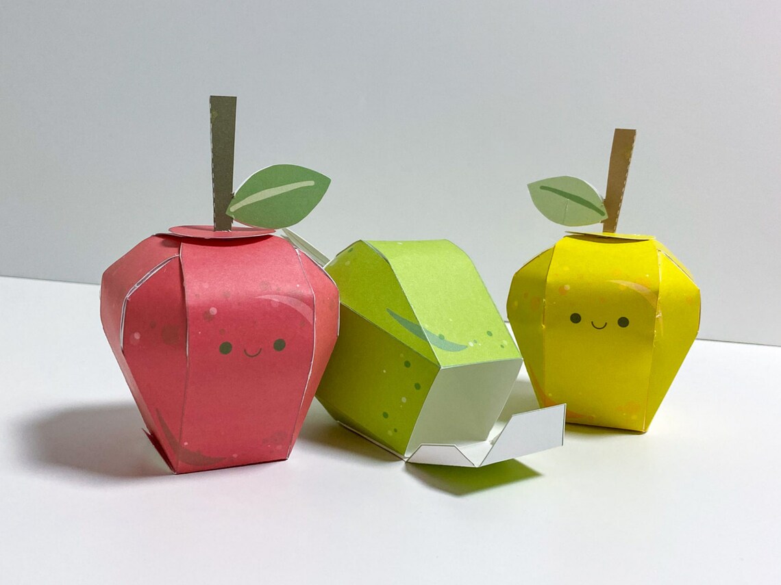 Printable Apple Gift Box Teachers Friends Birthday School Kids Party ...