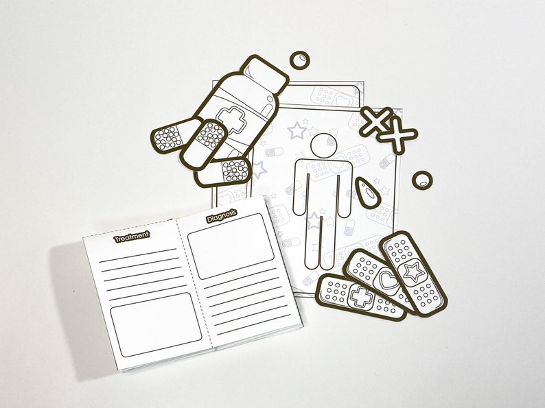 Nurse Doctor Medical Kit | Coloring Paper Craft | Printable Kids Toy ...