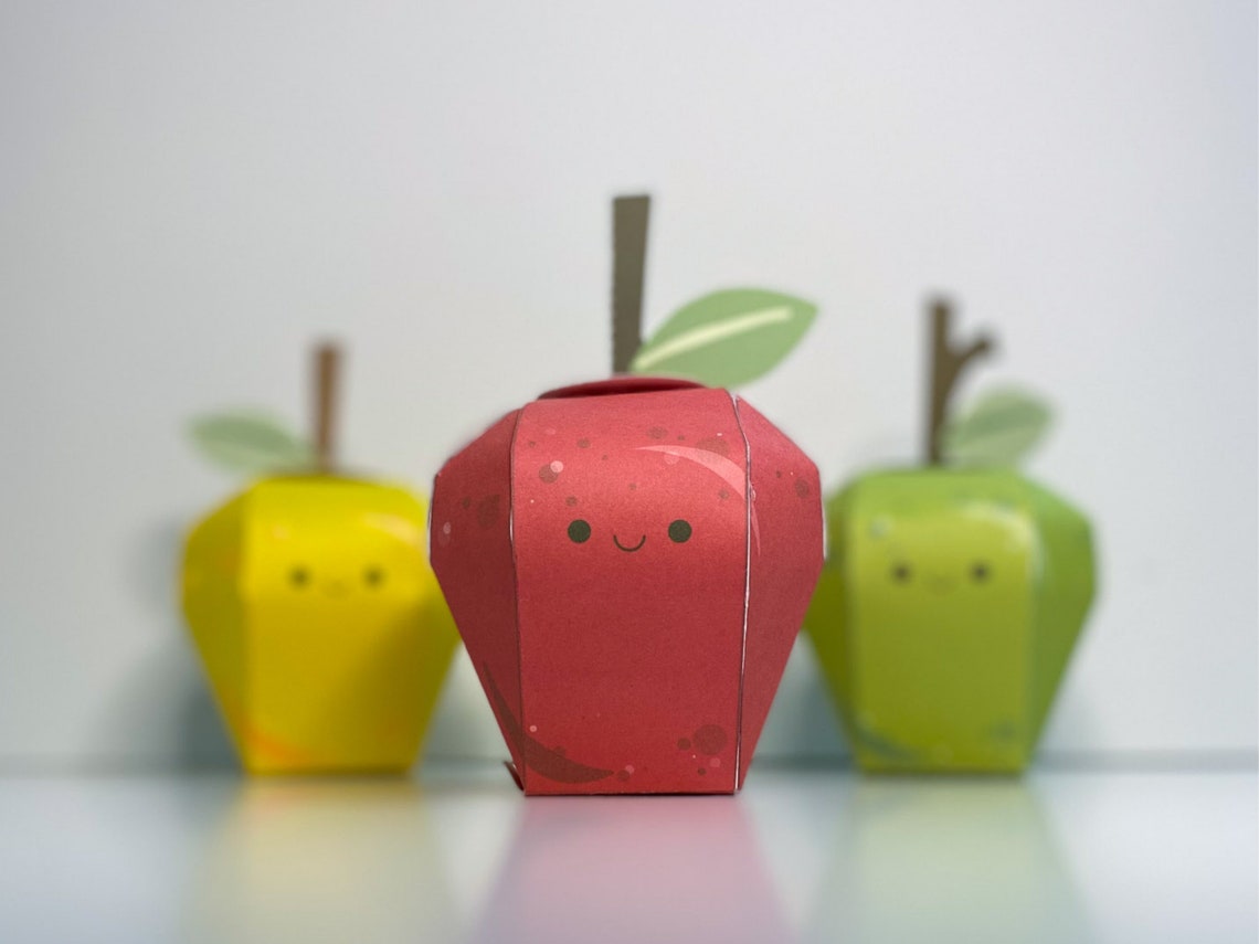 Printable Apple Gift Box Teachers Friends Birthday School Kids Party ...