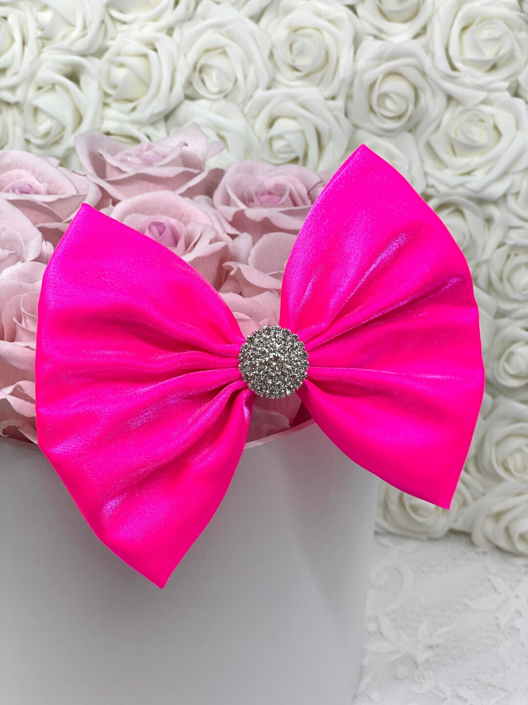 The IT GIRL Bow -- Neon Pink / Hot Pink Bow - Etsy