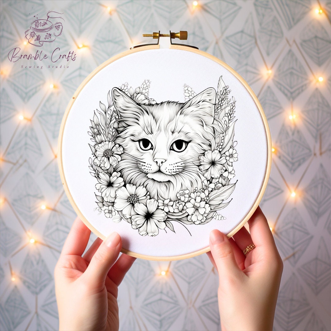 Sewing Pattern Cat Embroidery Pattern Gift Cat Sewing Pattern Cat ...