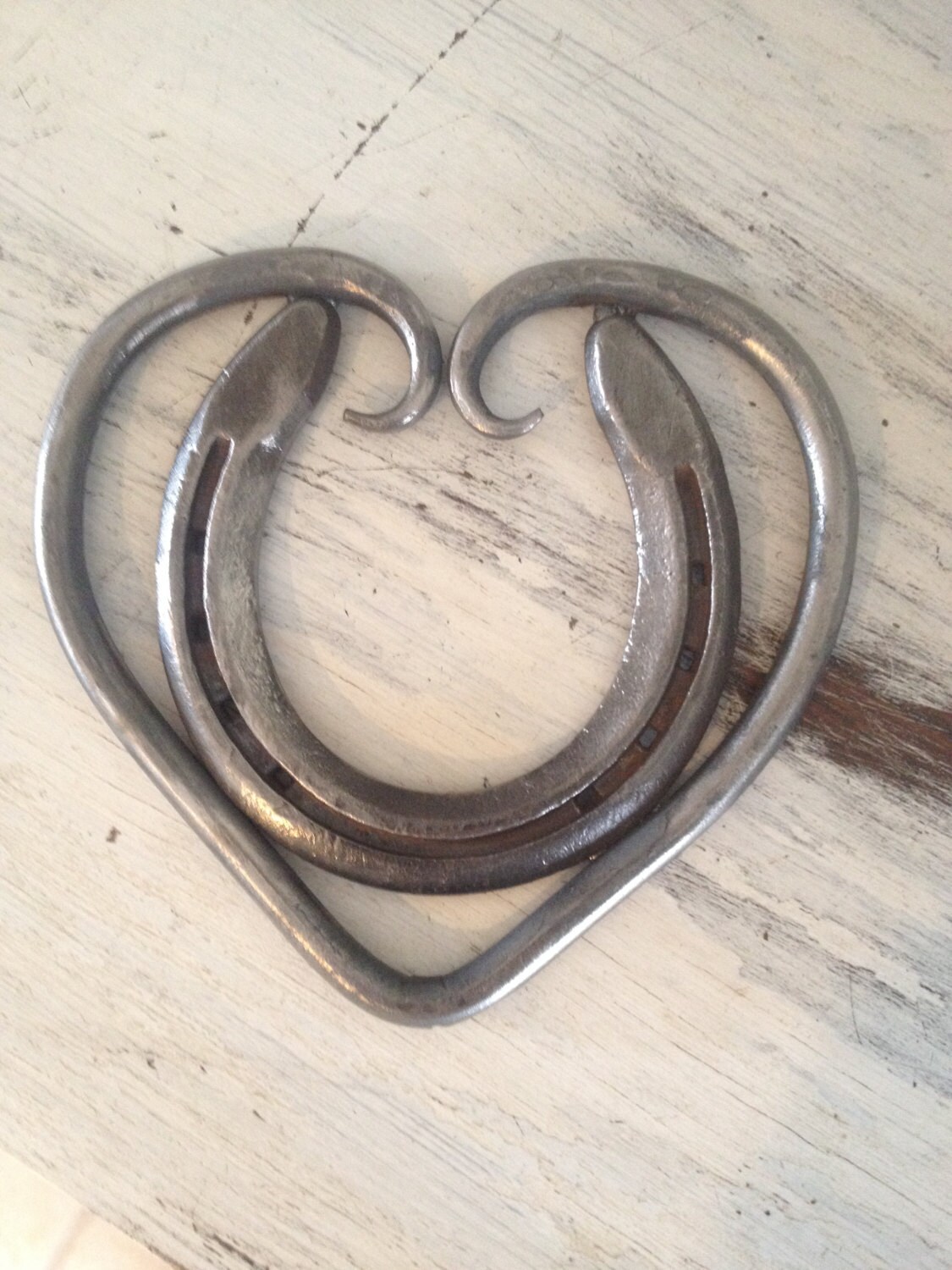 Hand-forged Horseshoe Heart Trivet the Heritage Forge | Etsy
