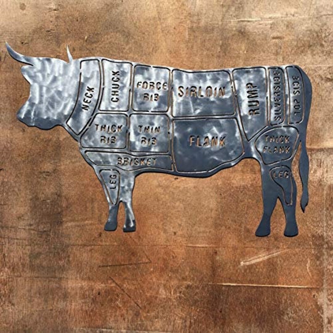 Steer Butcher Chart 30 X 19 Rustic Home Decor the Heritage Forge - Etsy