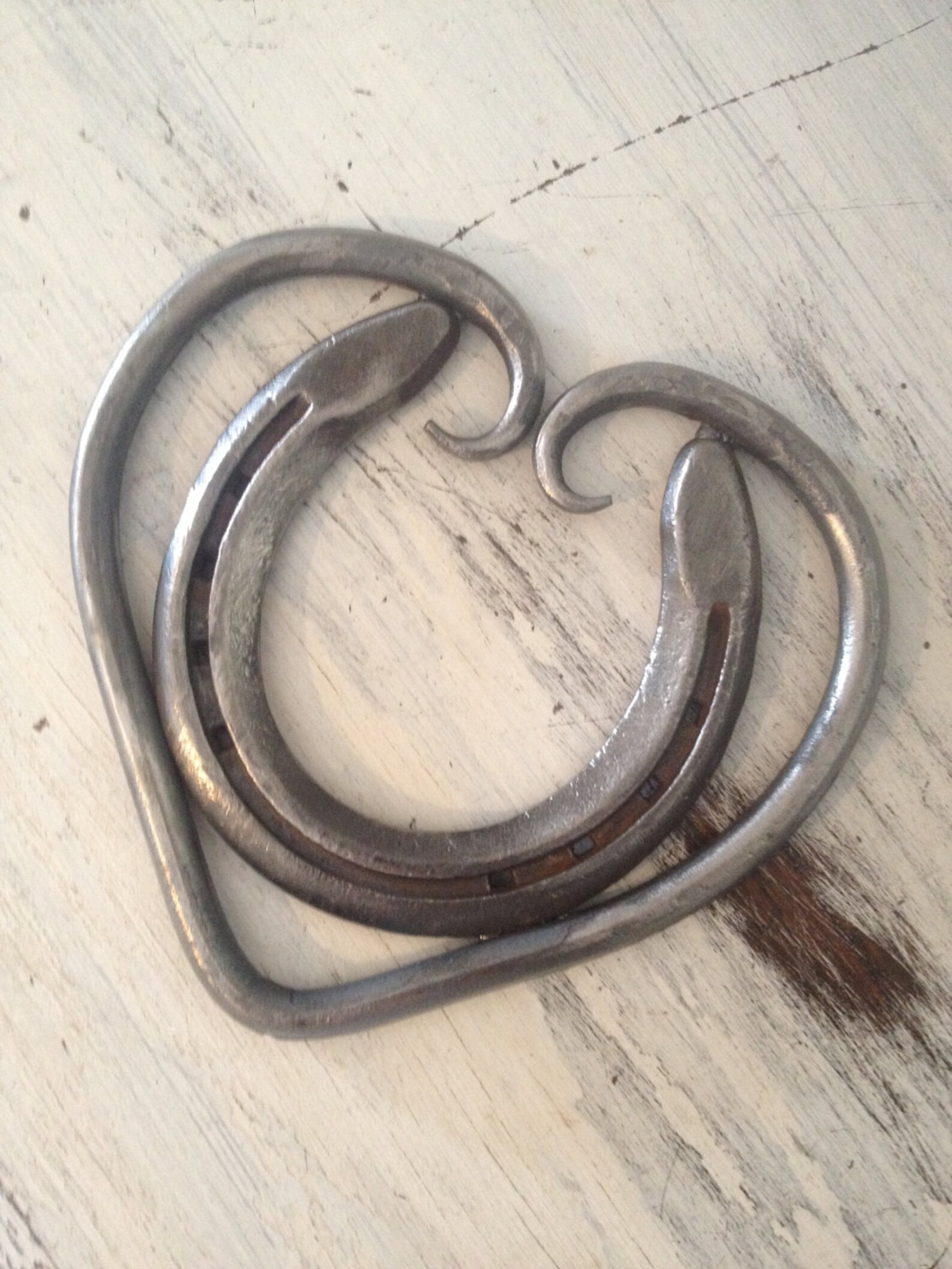Hand-forged Horseshoe Heart Trivet the Heritage Forge | Etsy