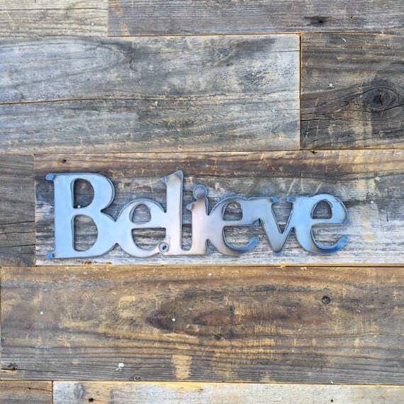 Believe Metal Sign 12 X 4 the Heritage Forge - Etsy