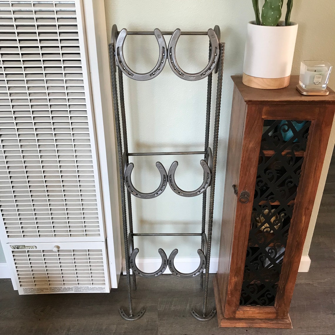 Rustic Boot Rack Storage Made of Horseshoes Perfect for | Etsy