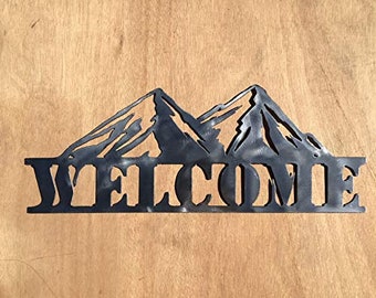 Welcome Mountain Sign - Etsy