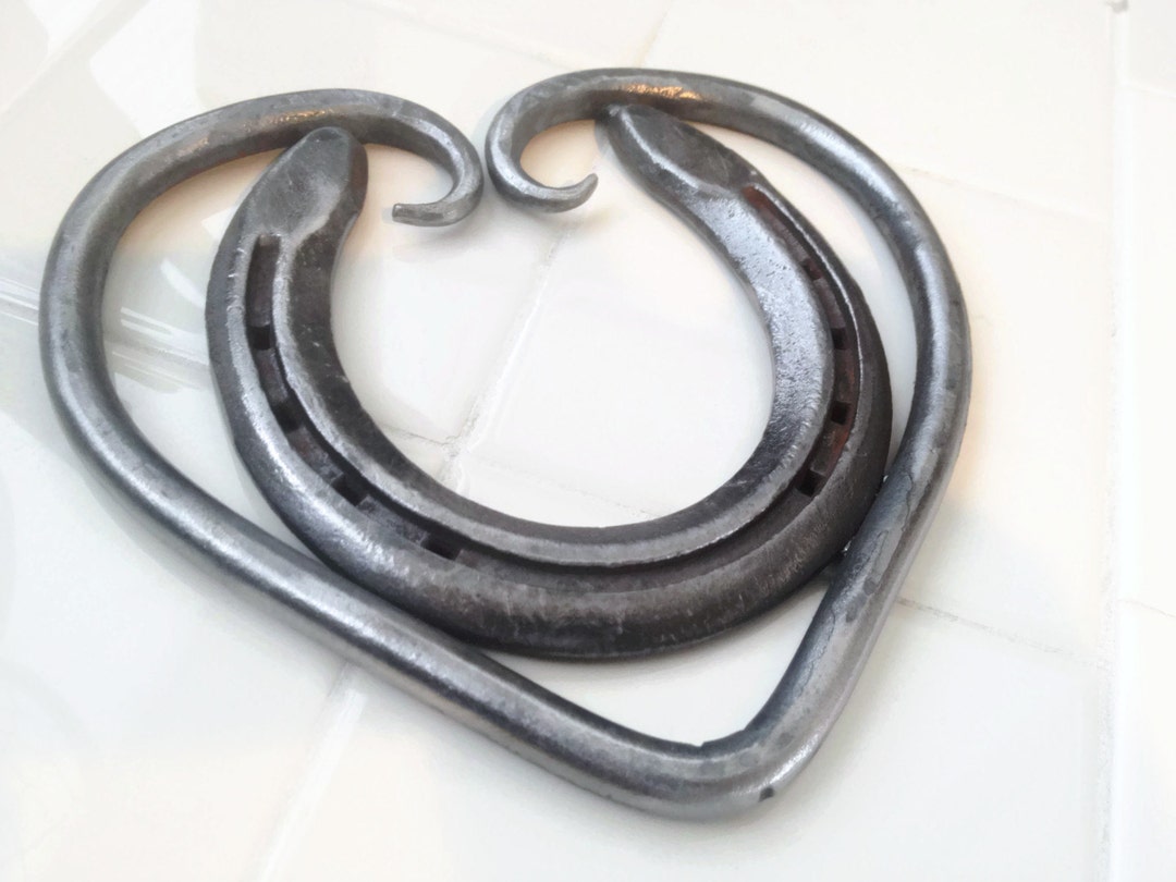 Hand-forged Horseshoe Heart Trivet the Heritage Forge - Etsy