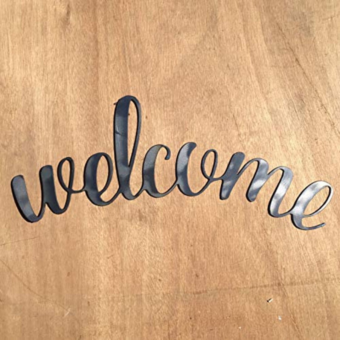 Cursive Welcome 18 X 8 Rustic Home Decor the Heritage Forge - Etsy