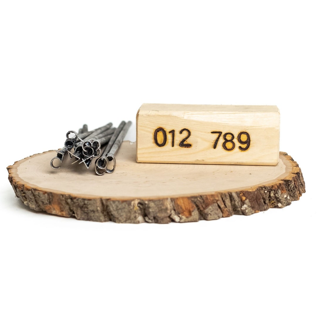 0-9 Number Branding Irons - 1/2" Tall - 10 Numbers - 8" Straight Steel ...