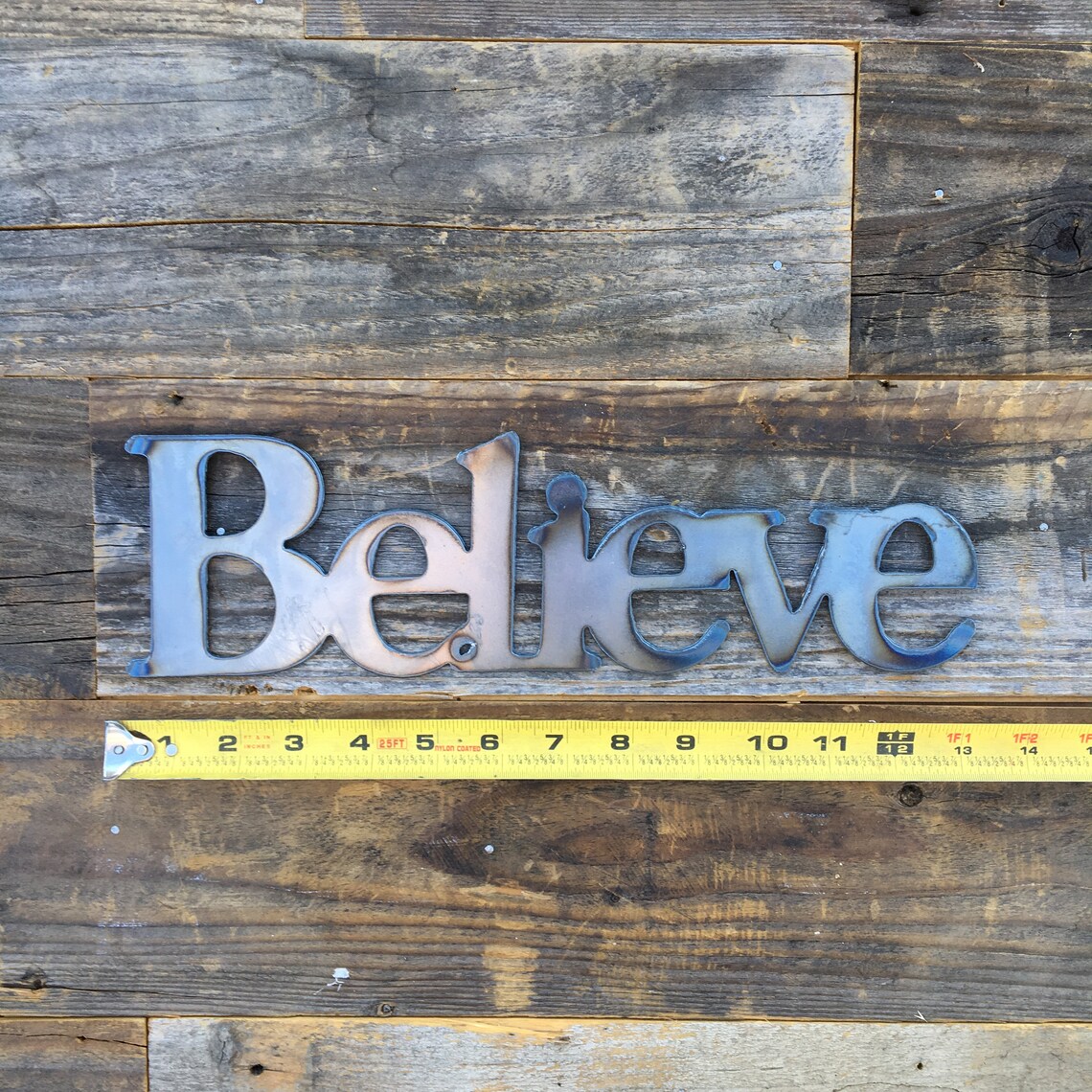 Believe Metal Sign 12 X 4 the Heritage Forge | Etsy