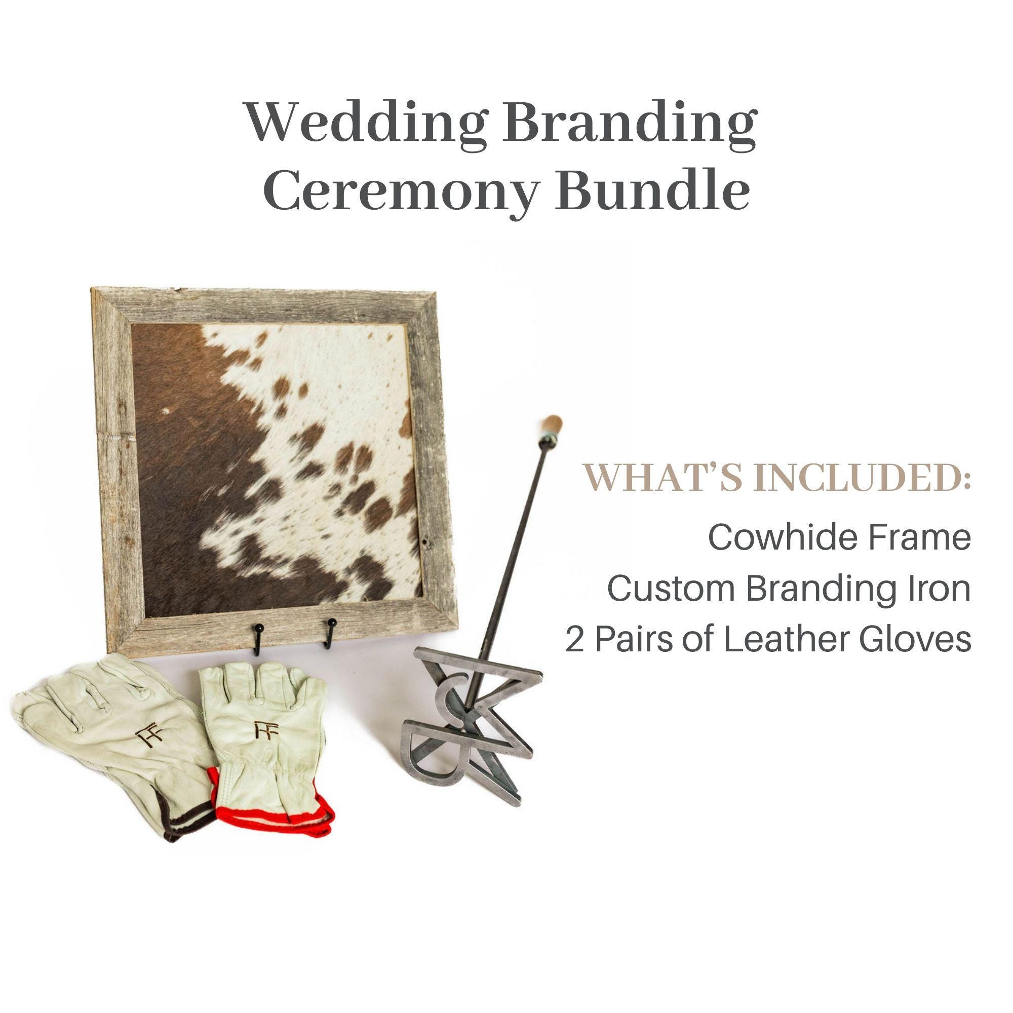 Wedding Branding Ceremony Kit | Cowhide Frame and Custom Branding Iron ...