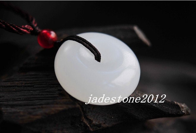 White Jade Natural Pure White Jade Peace Buckle Round Donut | Etsy