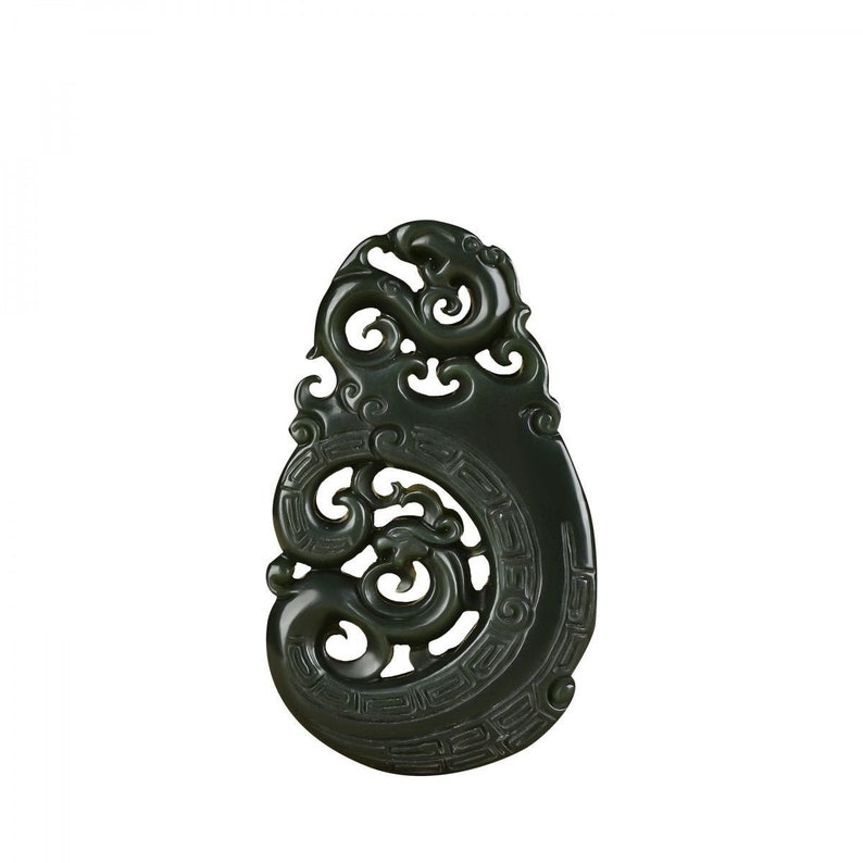 Natural Cyan Jade Openwork Carving Ancient Chinese Auspicious - Etsy