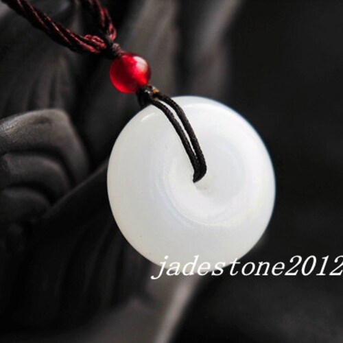 White Jade Natural Pure White Jade Peace Buckle Round Donut | Etsy