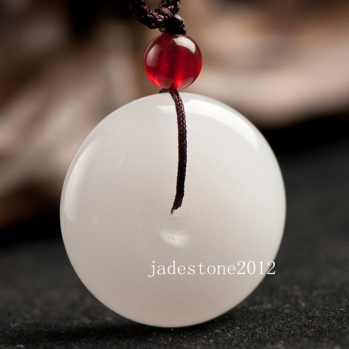 White Jade Natural Pure White Jade Peace Buckle Round Donut | Etsy