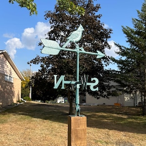 Cardinal Weathervane, Outdoor Wind Vane With Ornament, Roof Metal Decor ...