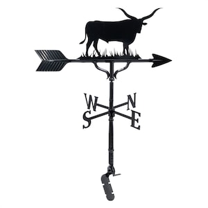 Bull Weathervane, 15 Colors Available, Roof Mount Included, Longhorn ...