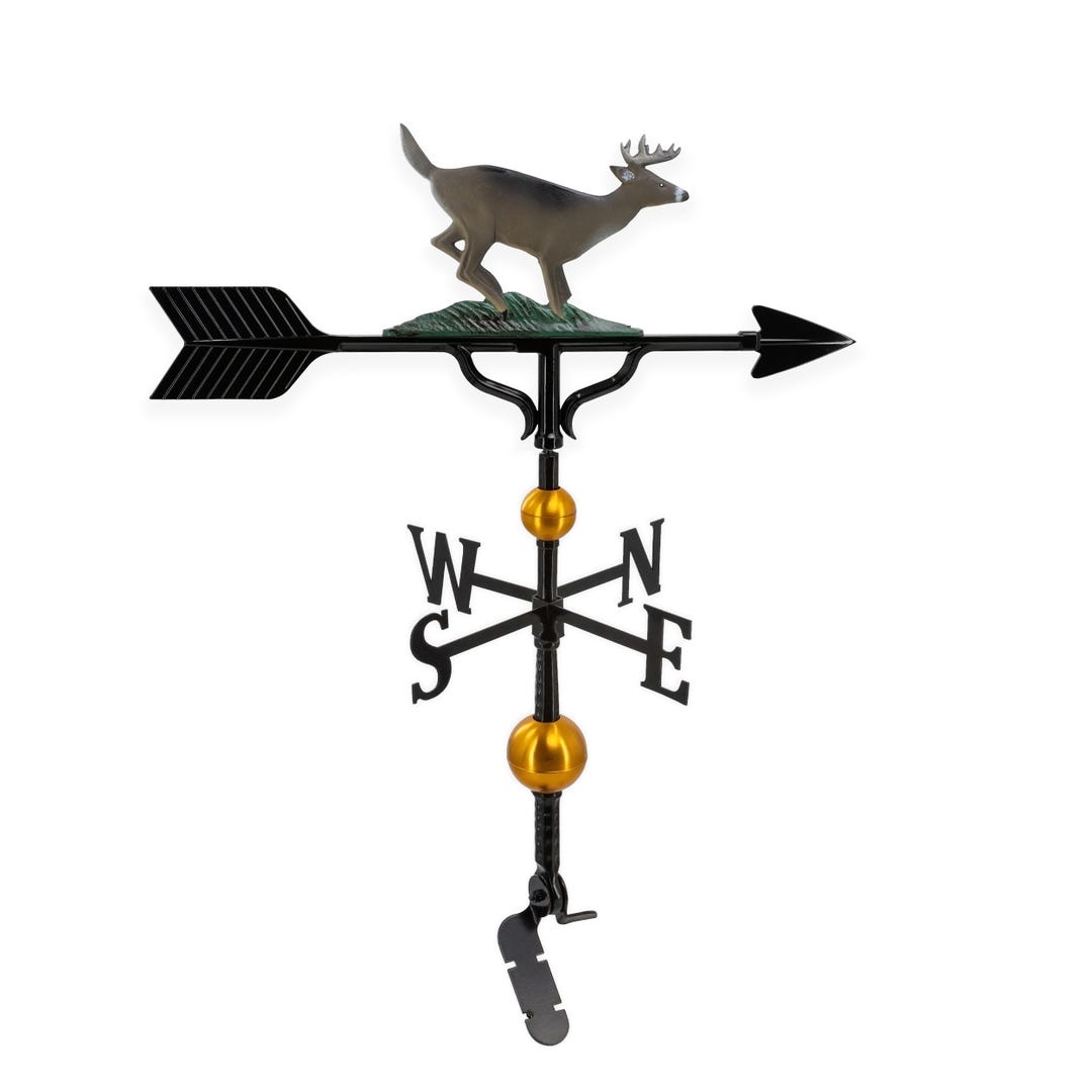 Deluxe Hand Made Deer Buck Weathervane - Cast Aluminum, Roof Mount ...