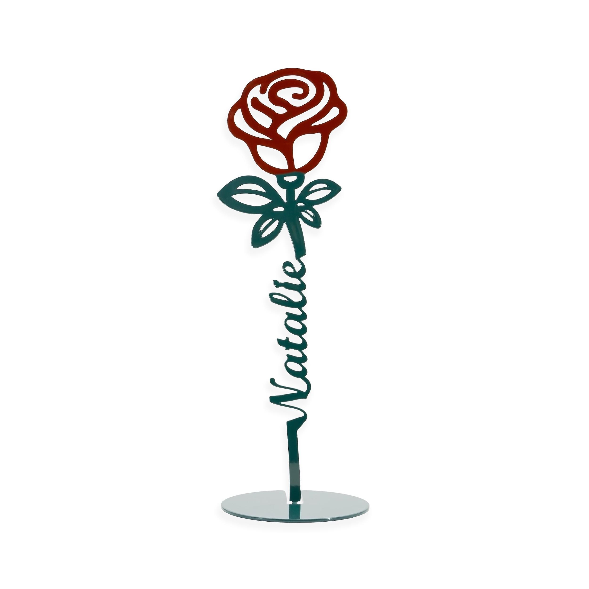 Personalized Forever Rose, Metal Rose, Metal Rose Art, Standing Metal ...