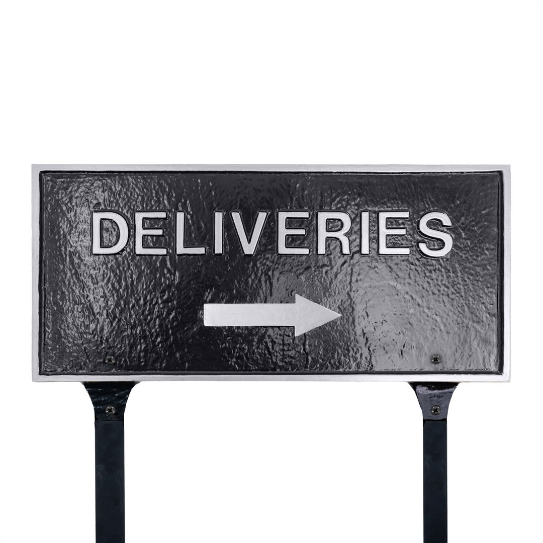 Deliveries Sign With Right Arrow WALL or LAWN Rectangle Statement ...