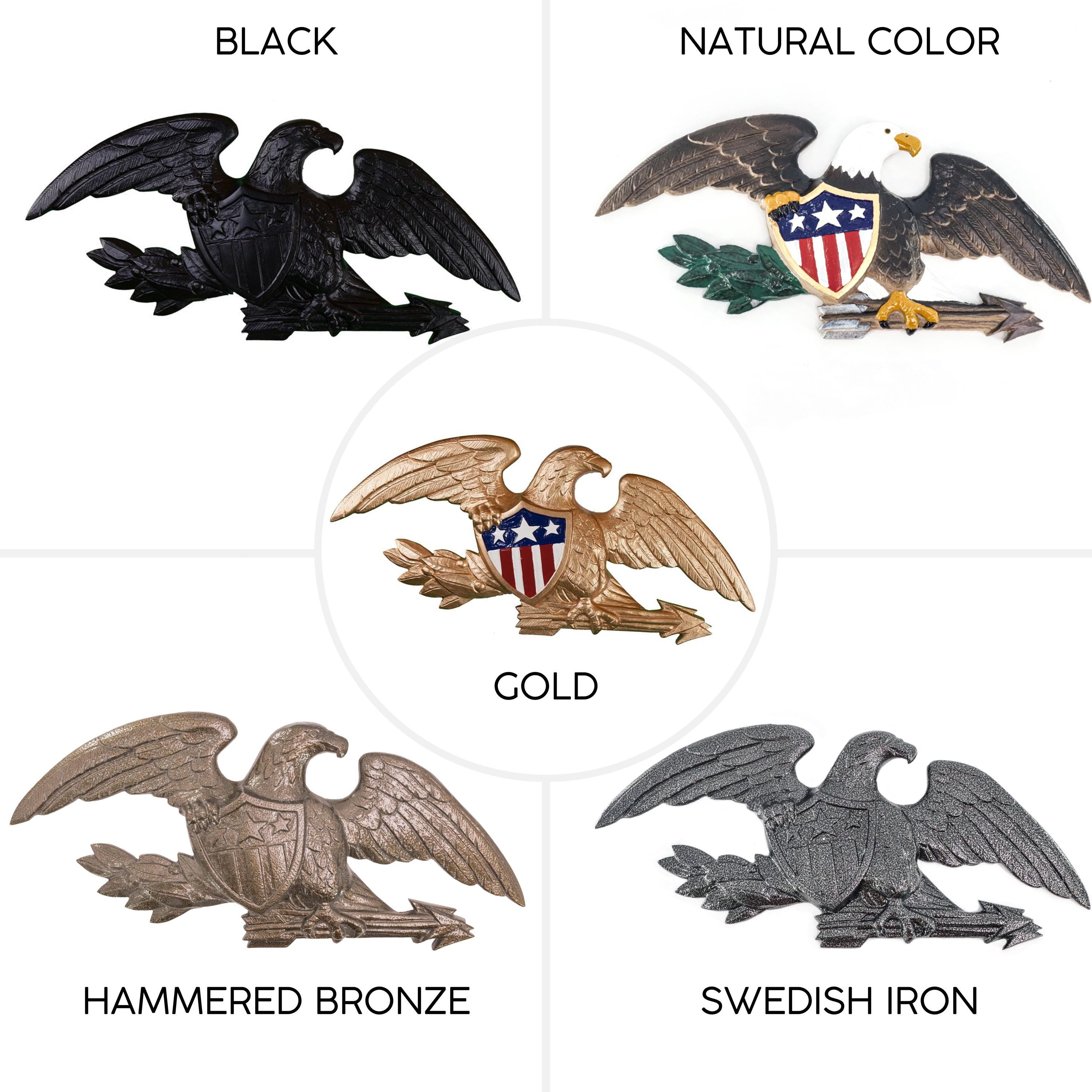 23'' Deluxe Wall Eagle With Flag, Cast Metal Patriotic Eagle, Wall ...