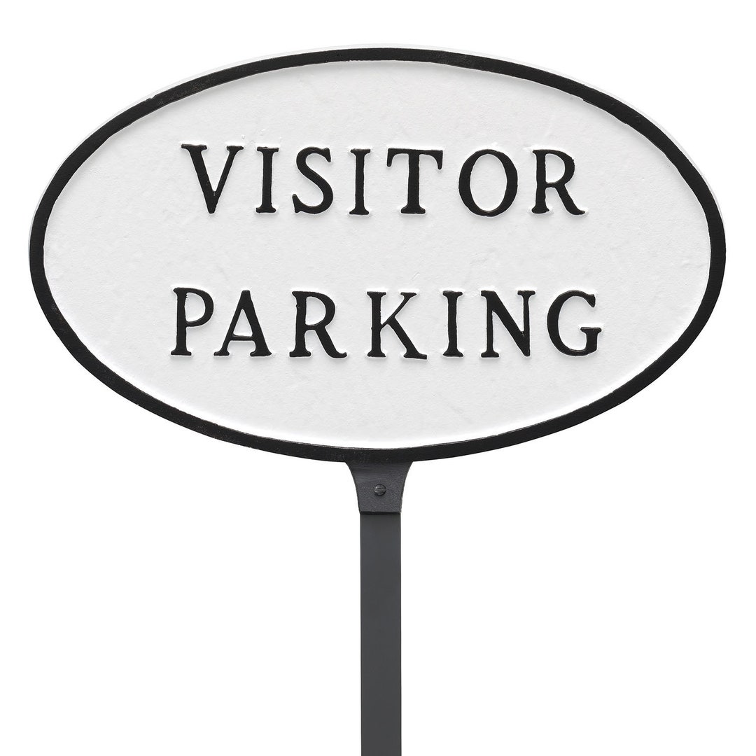 Visitor Parking Oval WALL or LAWN Statement Plaque Sign, Reserved ...