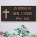 Personalized Rugged Cross Memorial WALL Plaque Sign, Two Line Memorial ...