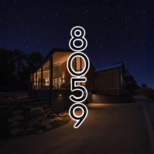 12 Inch Backlit LED Modern House Numbers, Lighted Address Number Kits ...