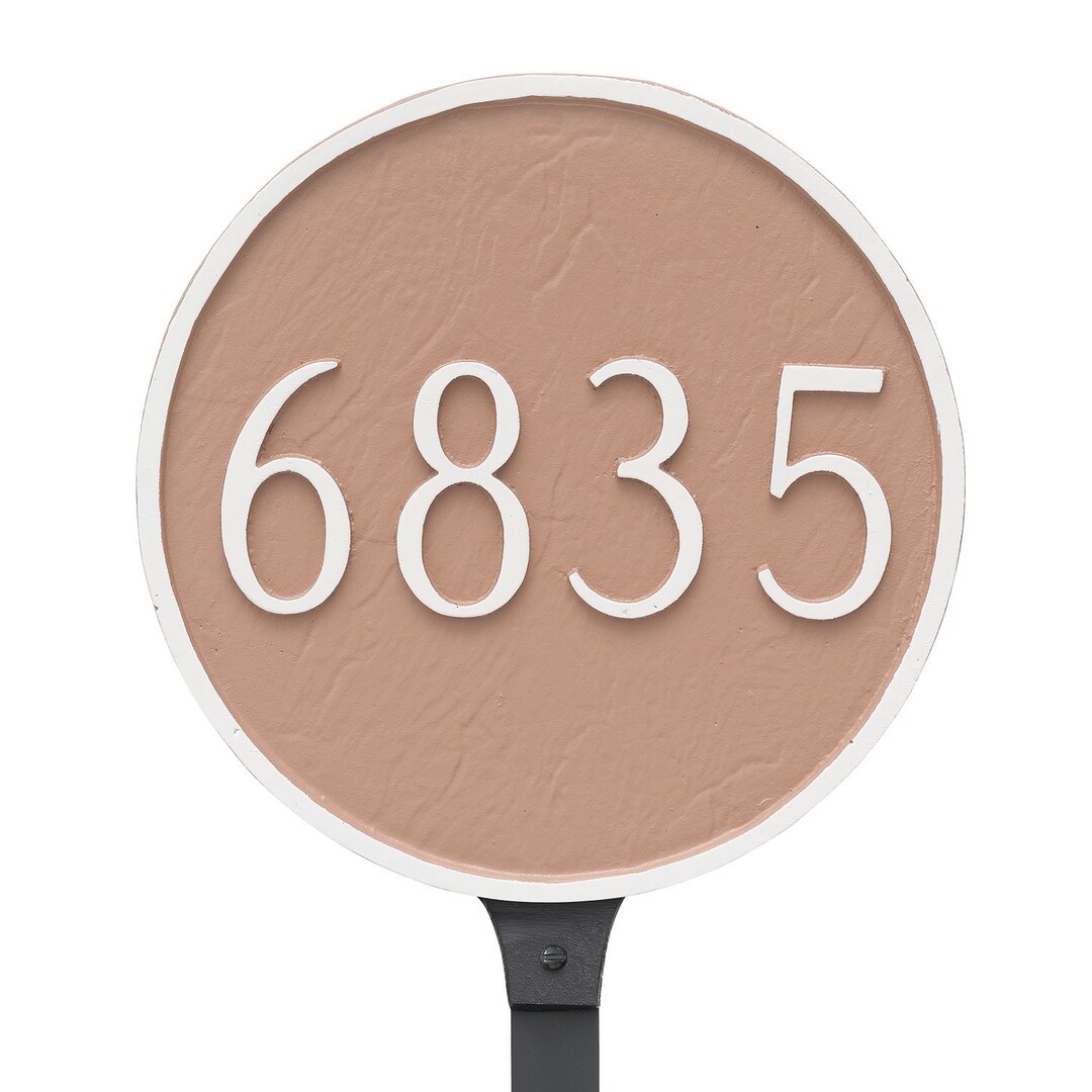 Circle Address LAWN Plaque Sign One Line Address Sign Powder - Etsy