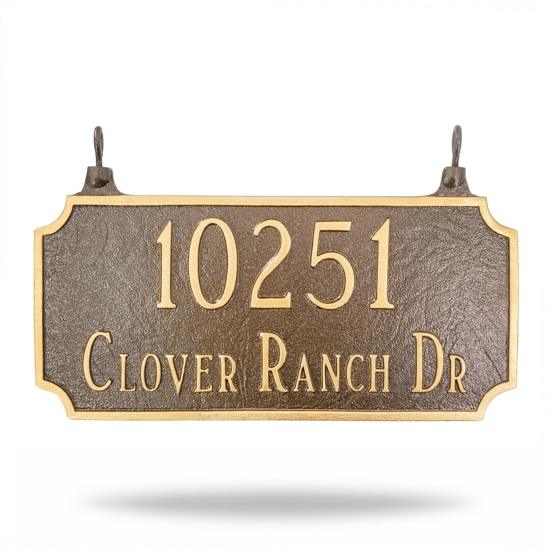 Princeton Double-sided Hanging Address Plaque, TWO Line Hanging Address ...