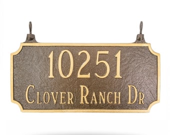 Classic Oval Double-sided Hanging Address Plaque, ONE Line Hanging ...