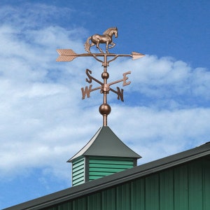 Hand Crafted Cast Metal Deluxe Horse Weathervane, Includes Roof Mount ...