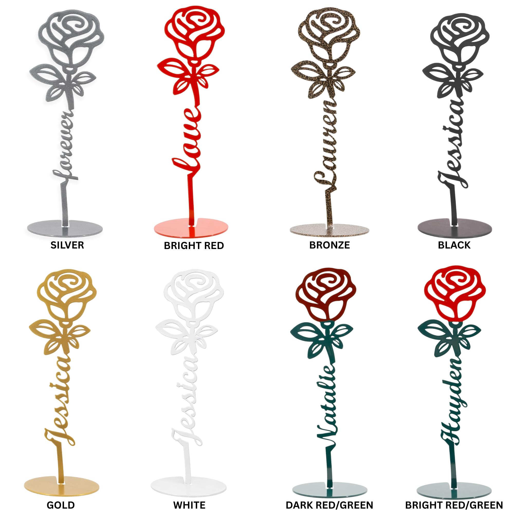Personalized Forever Rose, Metal Rose, Metal Rose Art, Standing Metal ...