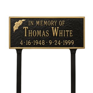 Personalized Memorial Plaque With Flower Lawn Sign With Lawn Stakes ...