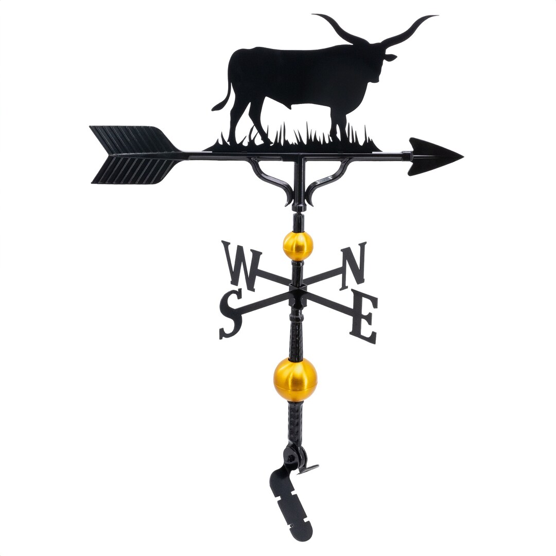 Deluxe Bull Weathervane, 15 Colors Available, Roof Mount Included, 4 to ...