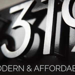 Modern Address Sign, 4 Inch Floating Number Address Sign, Horizontal ...