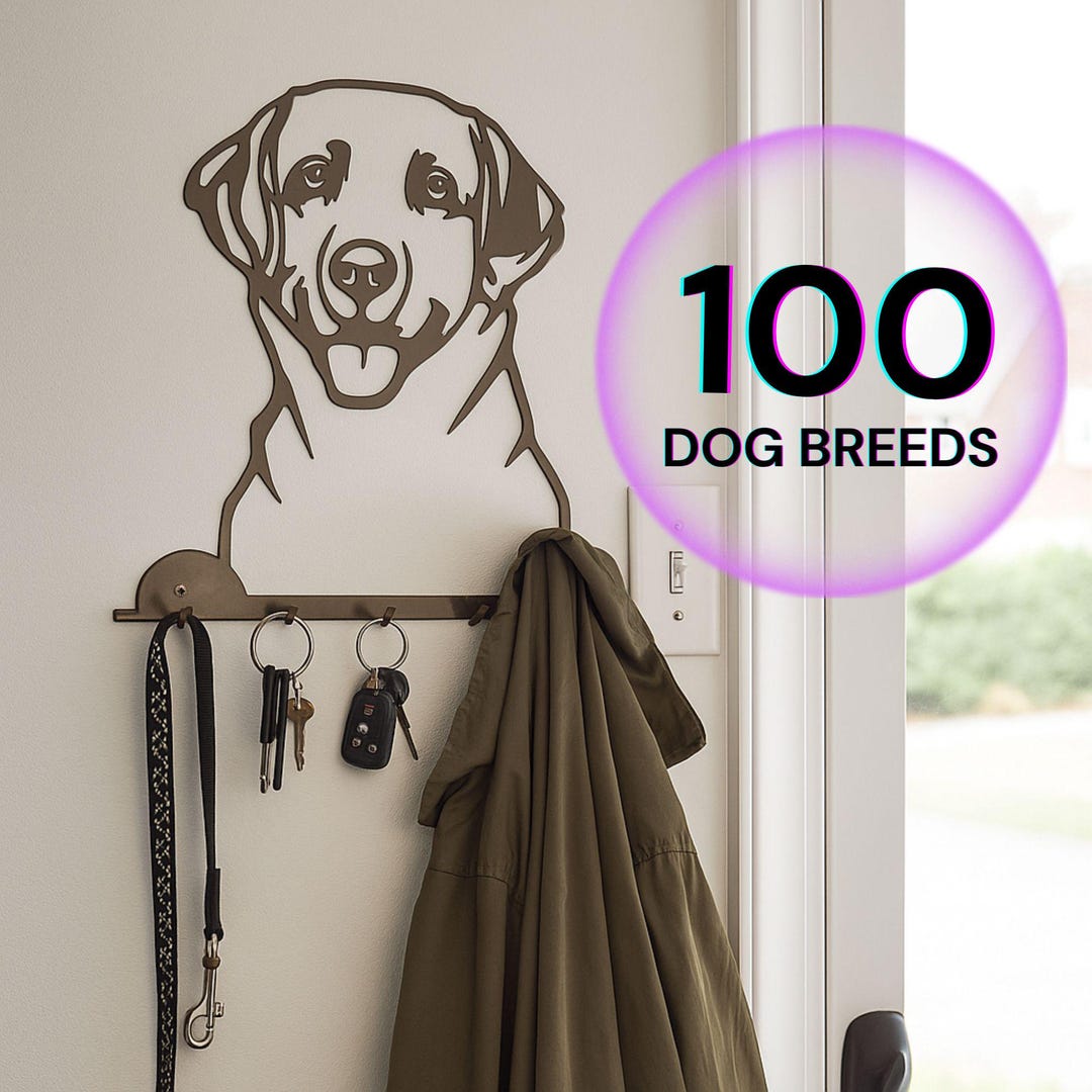 Custom Key & Leash Holder, Personalized Dog Leash Holder, Metal Leash ...