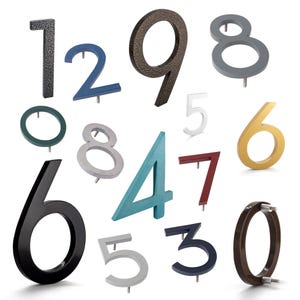 8 Inch Modern House Numbers & Letters, Floating or Flush, Durable ...